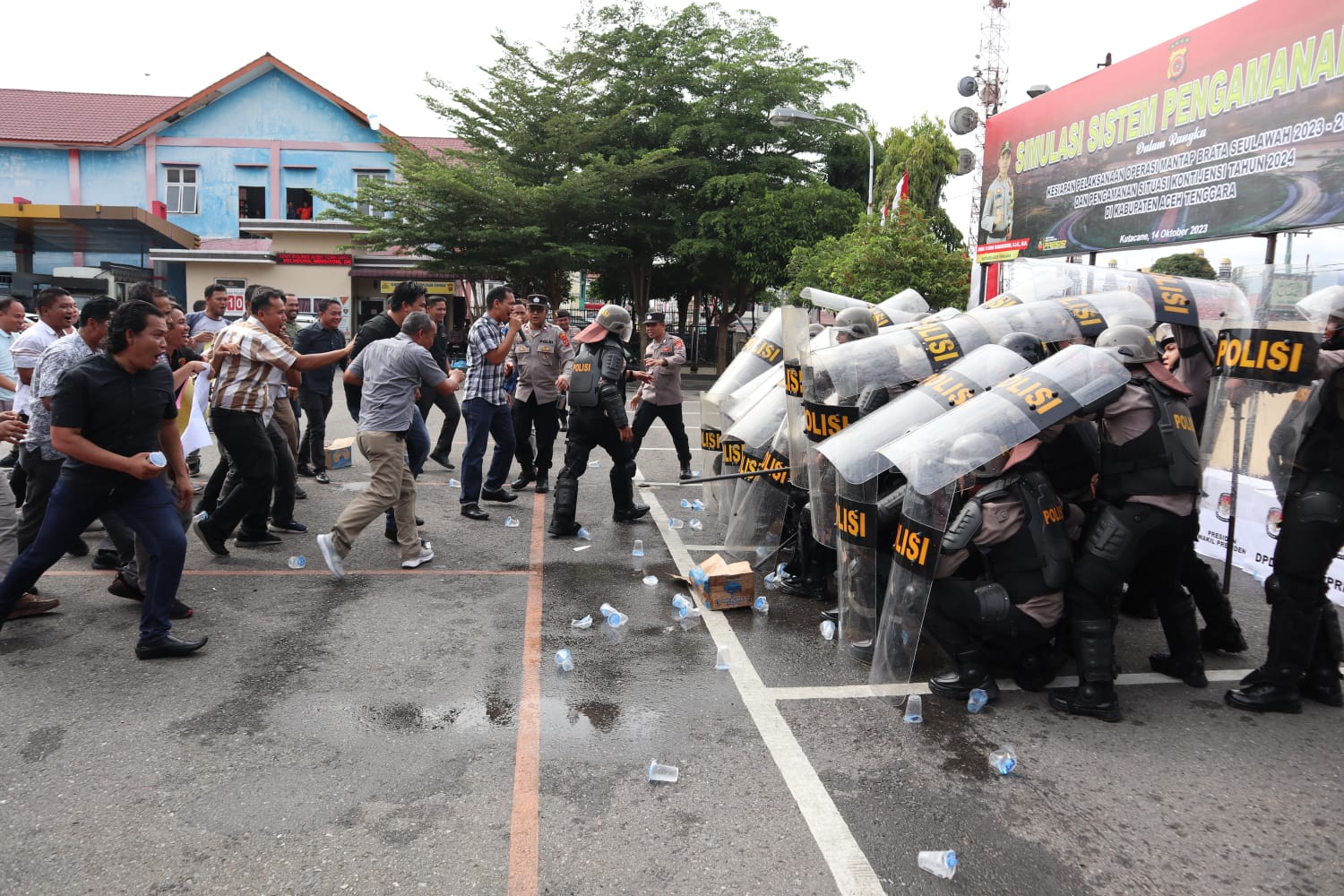 Simulasi Sispamkota Persiapan Amankan Pemilu 2024 Di Agara