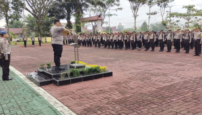 Kapolres Pimpin Apel Pergeseran Pasukan Pam TPS Jelang Pemilu 2024