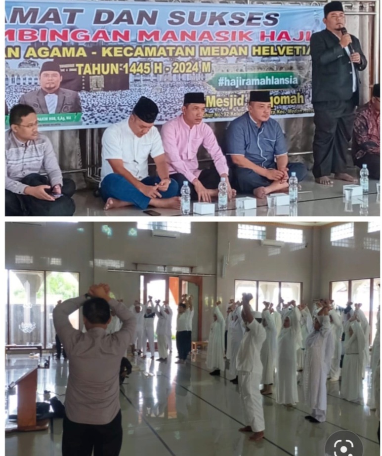 KUA Medan Helvetia Gelar Manasik Dan Senam Haji Indonesia