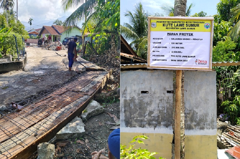 Proyek Penutup Selokan Lawe Sumur Agara Rampung Dikerjakan