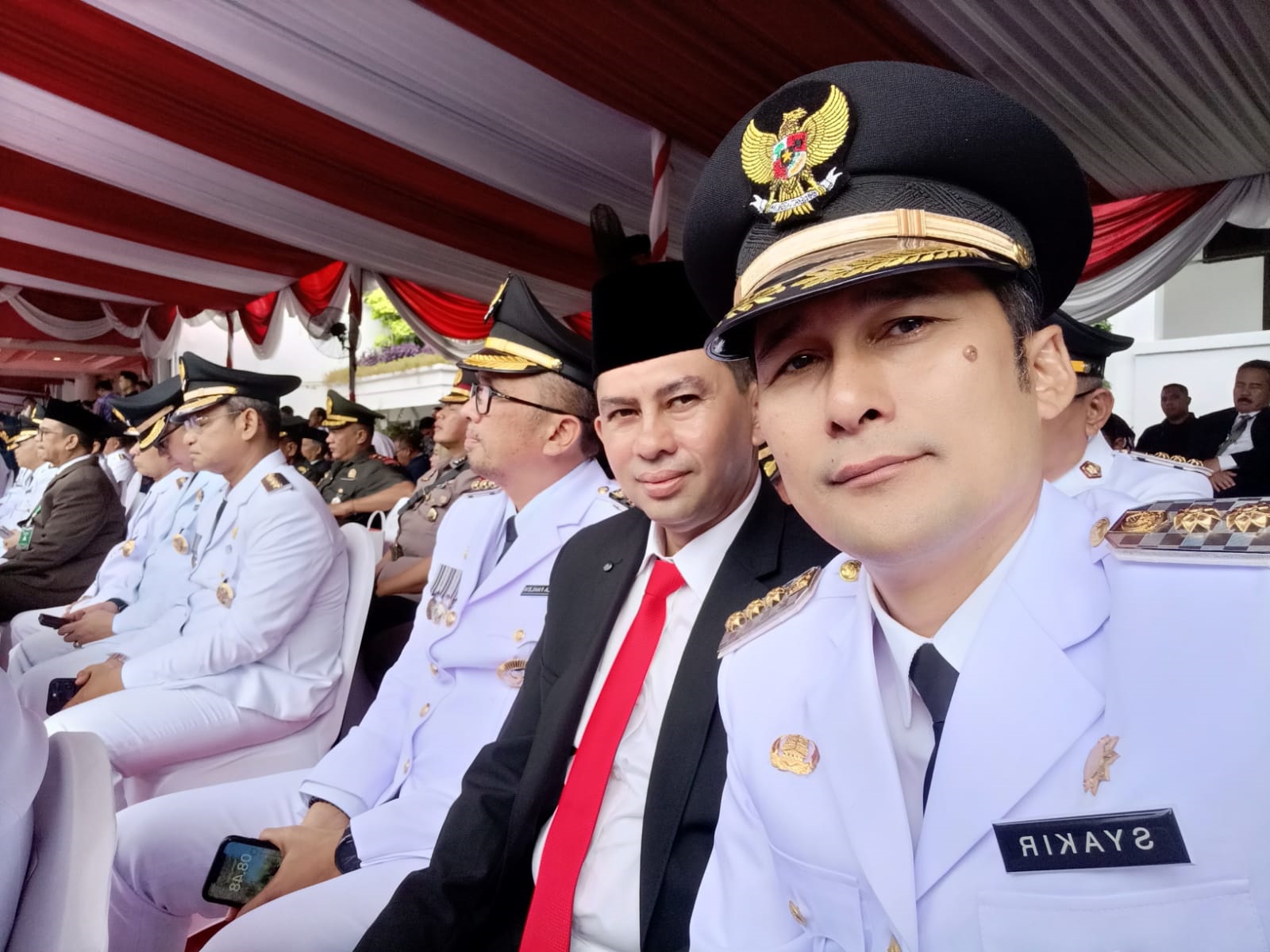 Pj Bupati Agara Hadiri Upacara Otda XXVIII Di Surabaya