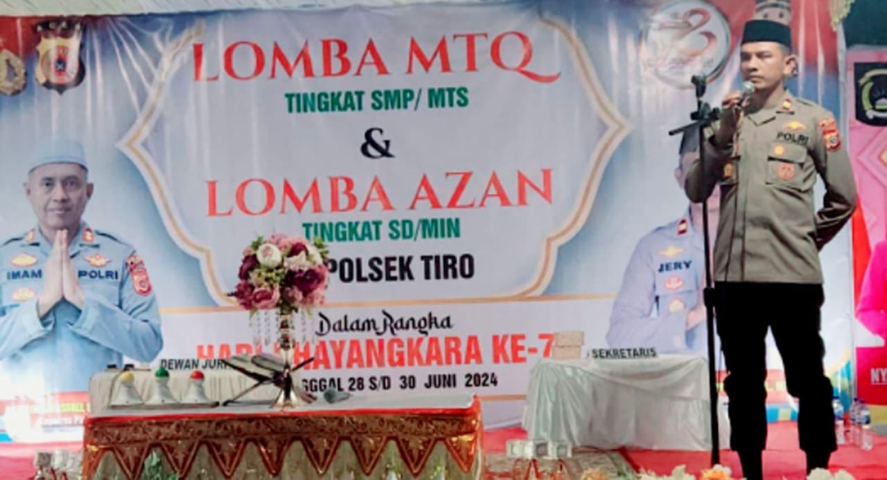 Semarakkan HUT Ke-78 Bhayangkara, Polsek Tiro Gelar Lomba MTQ