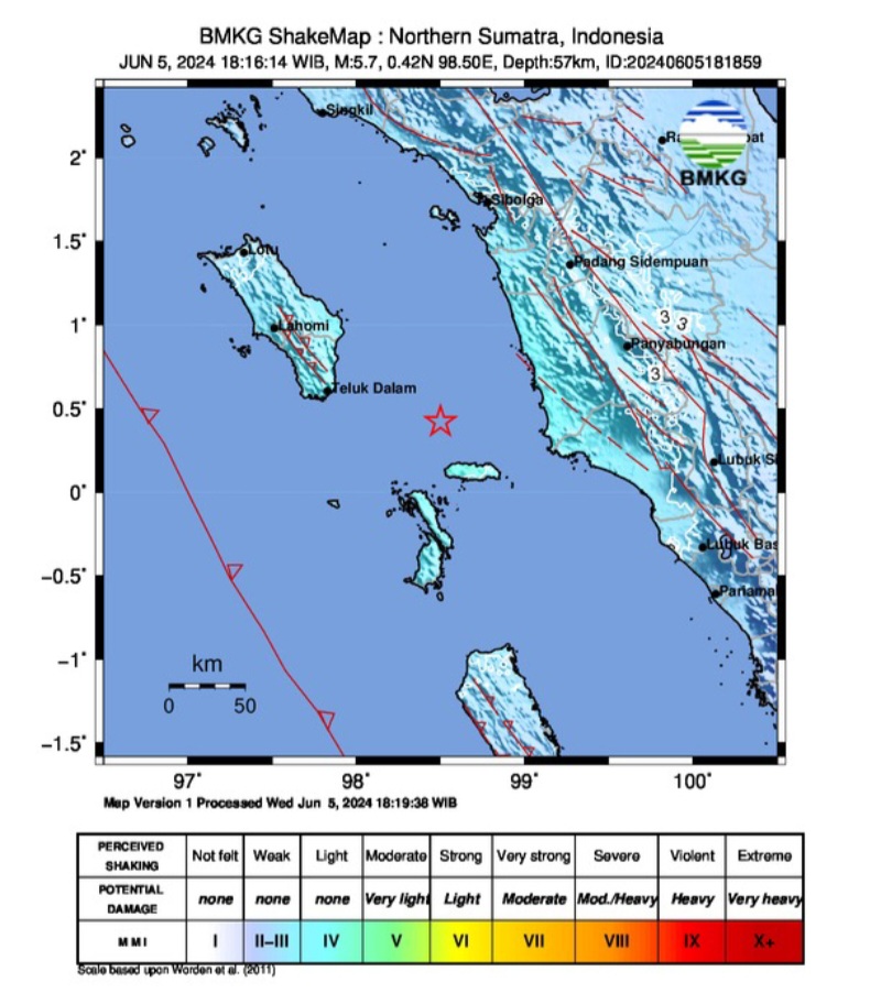 Gempa Tektonik M 5,7 Terjadi Di Nias Selatan — WASPADA