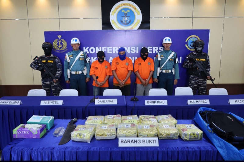 Gagalkan Penyelundupan 11 Kg Sabu, Danlantamal I Apresiasi Tim F1QR Lanal Dumai