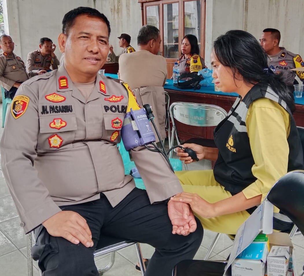Pasca Pemungutan Suara, Sie Dokkes Polres P. Siantar Cek Kesehatan Personel