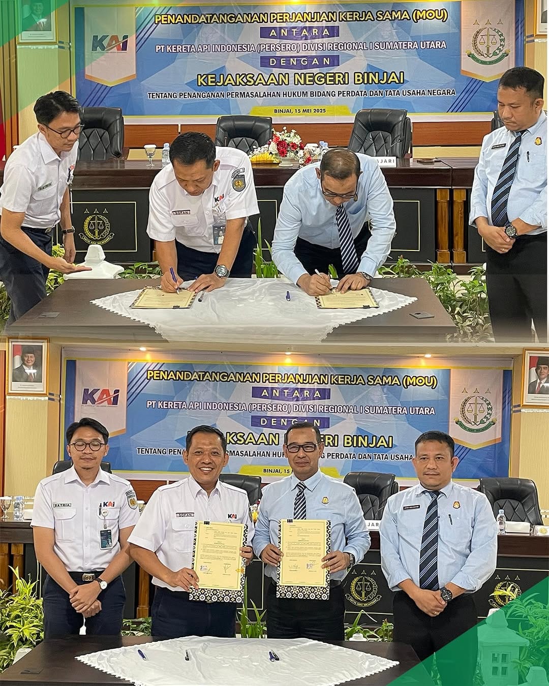 PT KAI Tanda Tangani MoU Dengan Kejari Binjai